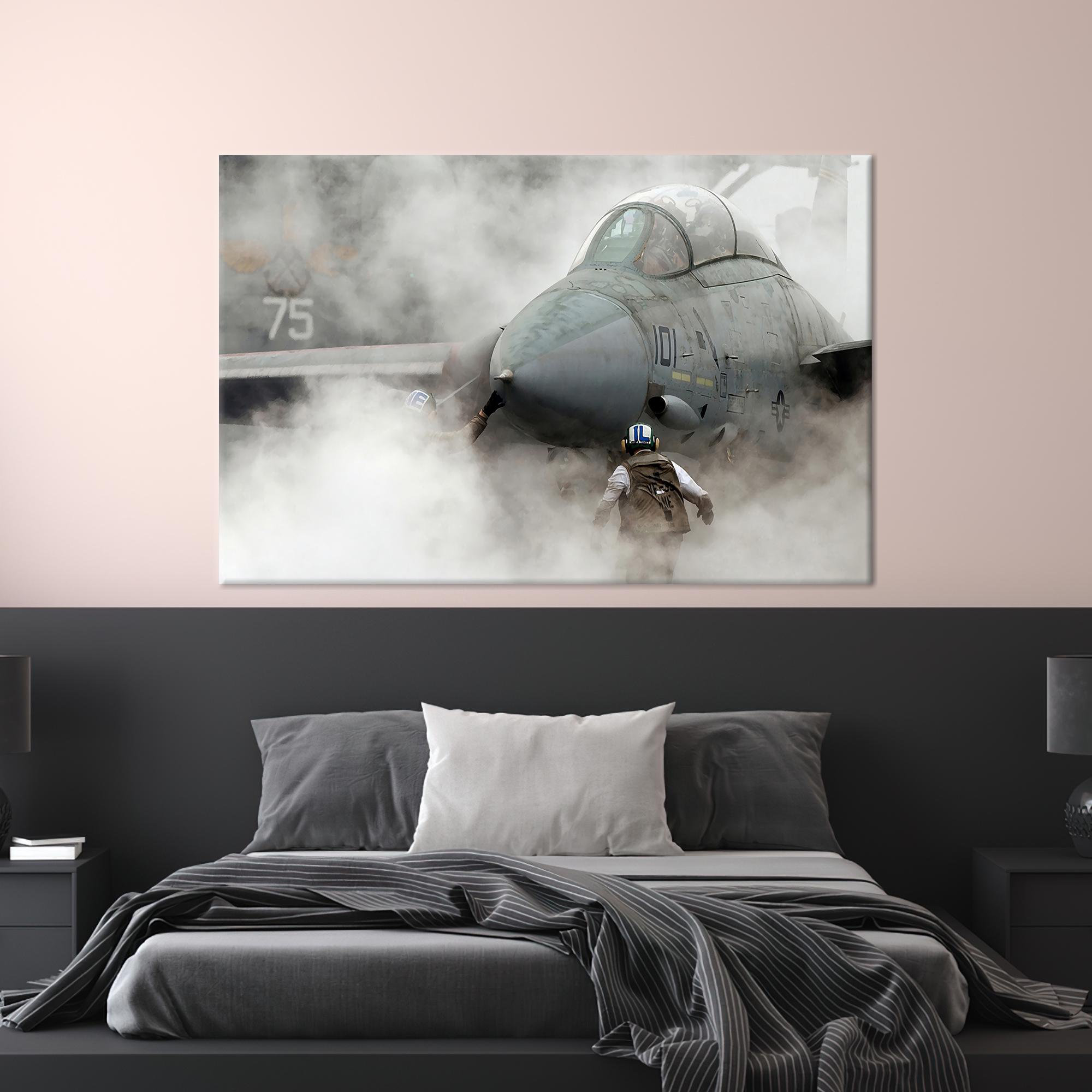 Red Barrel Studio® Personalized Fighter Jet Canvas Art for Modern ...