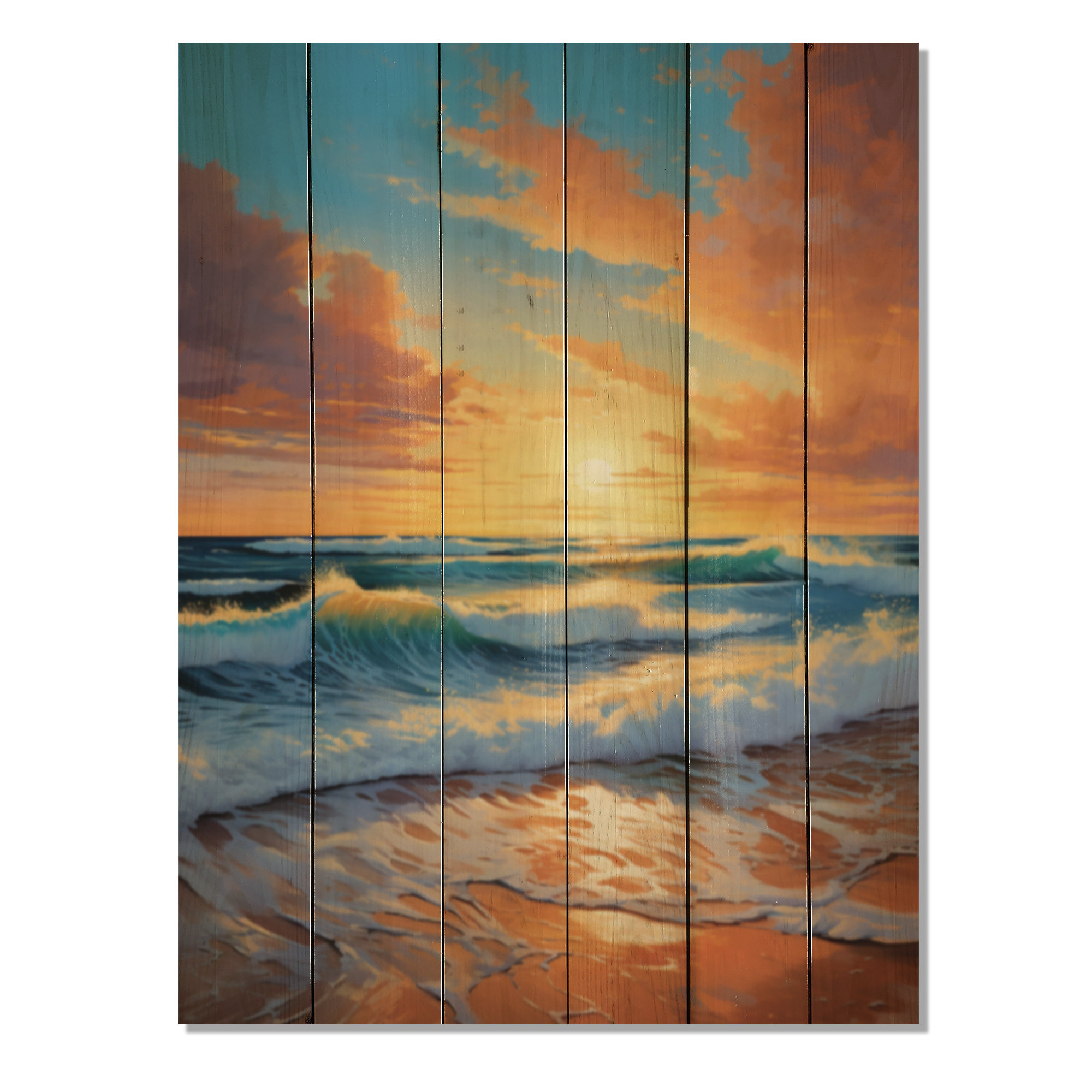 Dovecove Beach Photo Sunlit Horizons IV On Wood Print | Wayfair
