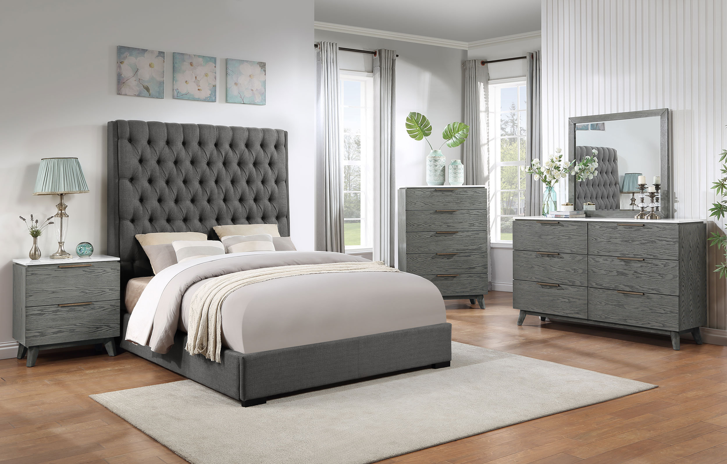 Wade Logan® Bertfriede Rectangular Dresser Mirror Grey | Wayfair