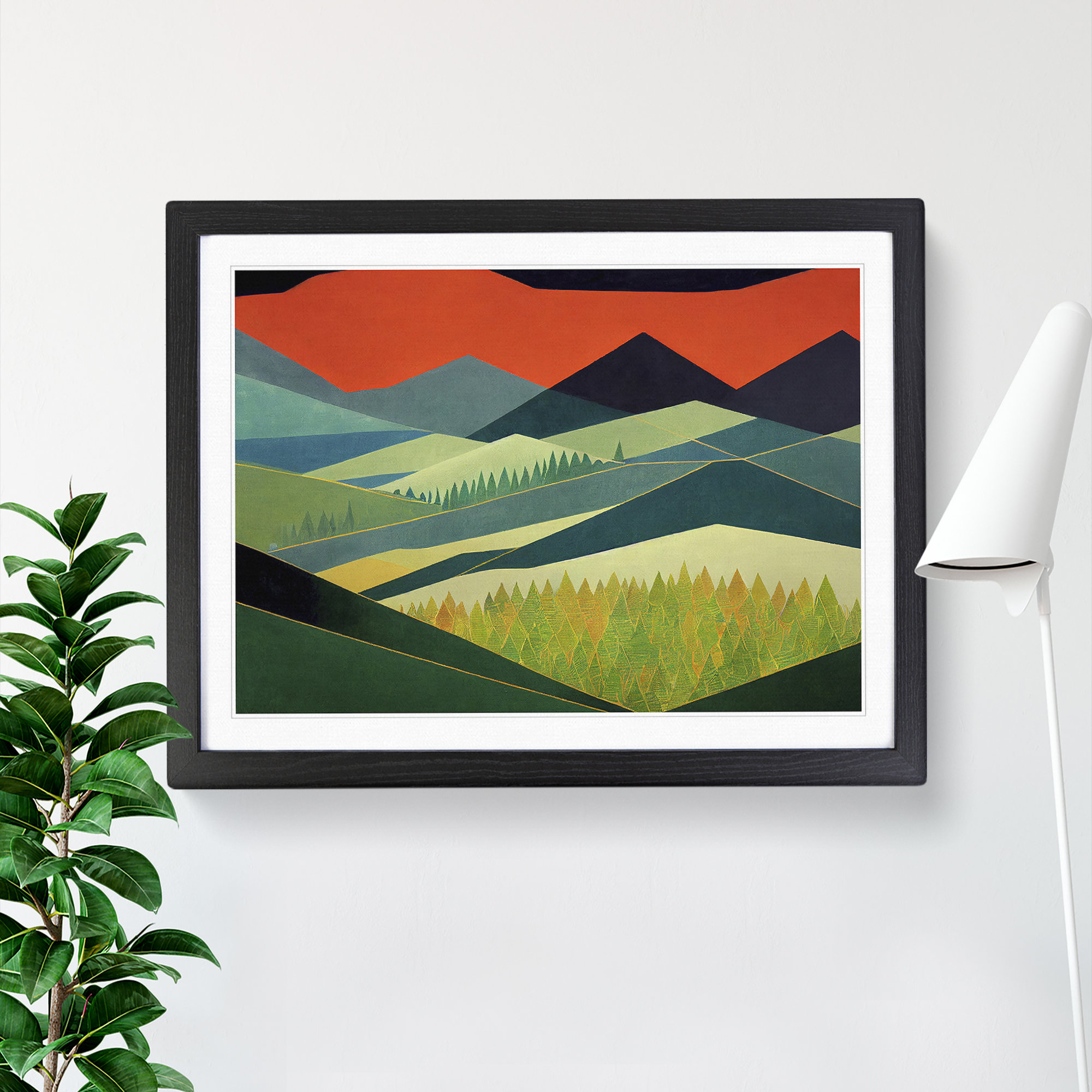 Alpen Home Peaceful Abstract Forest - Single Picture Frame Graphic Art ...