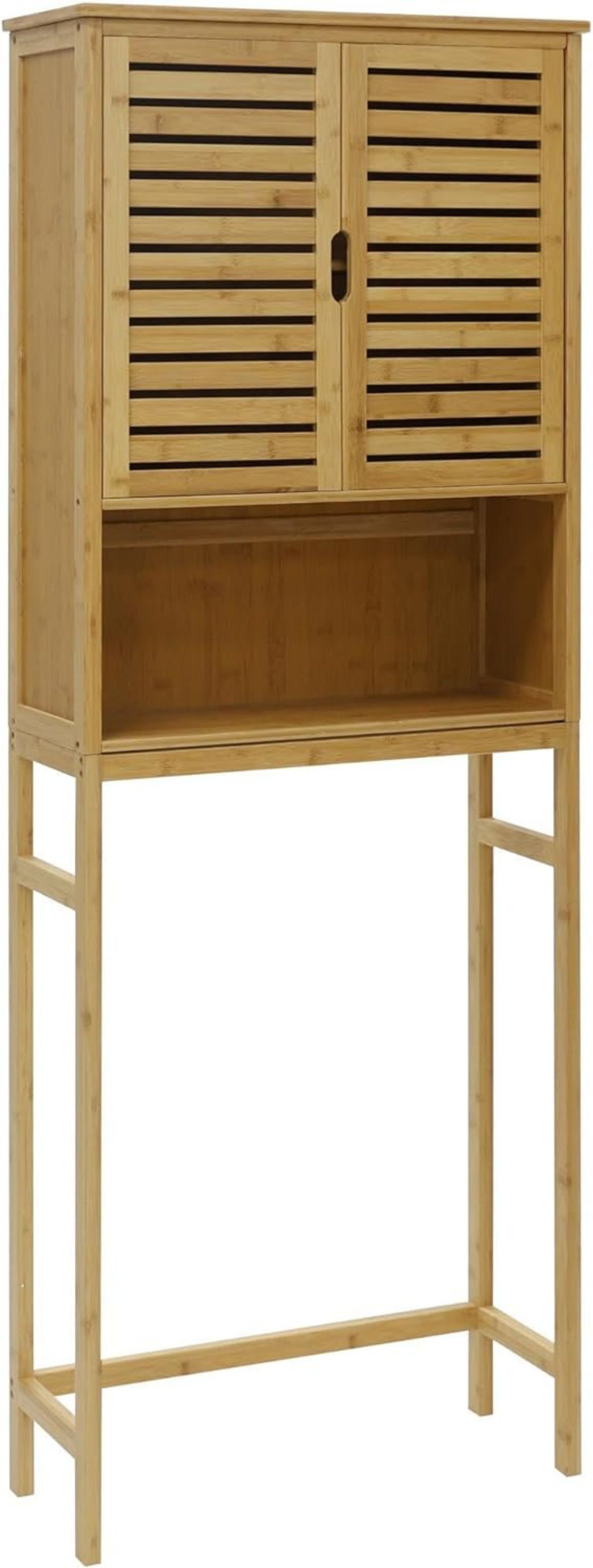 Latitude Run® Geanino Bamboo Freestanding Over The Toilet Storage | Wayfair