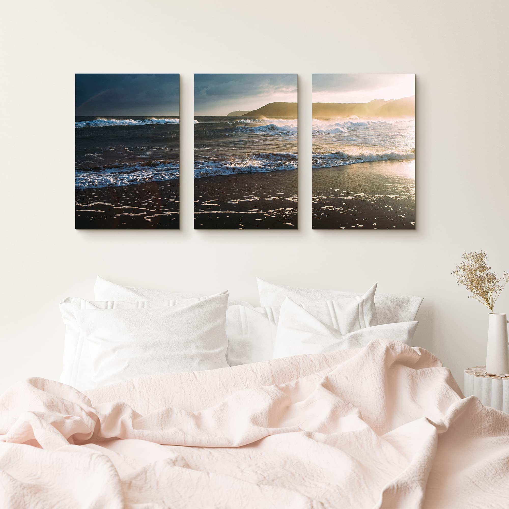 IDEA4WALL Dark Sunset Seascape with Ocean Waves Nature Wilderness ...
