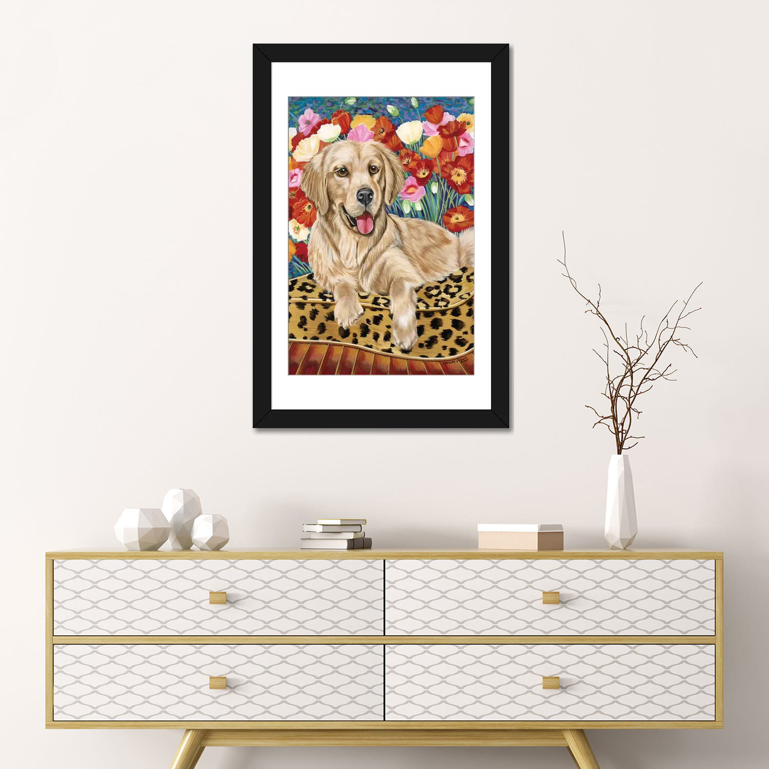 East Urban Home Carolee Vitaletti 'Golden Boy Retriever' Painting on ...