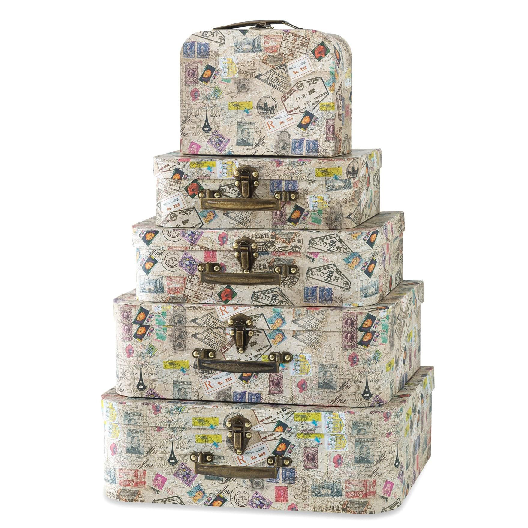 Wildon Home® Charming Decorative Suitcase Storage Boxes with Handle Set ...