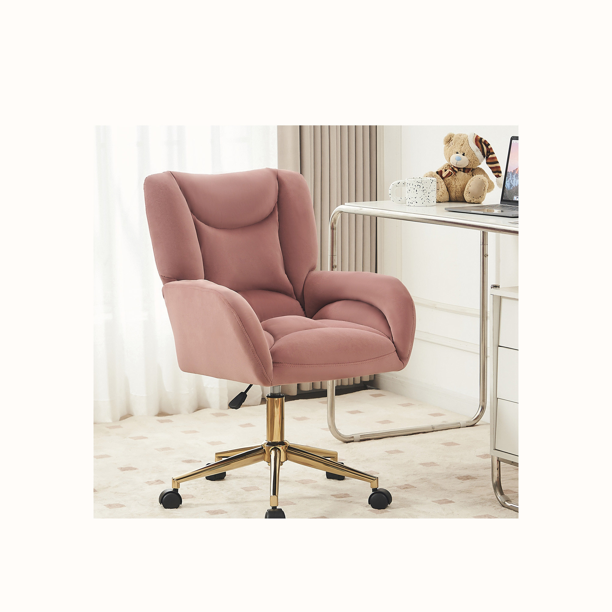 Mercer41 Office Chair 360°Swivel Chair Adjustable Height 38.2" H x 25.2 ...