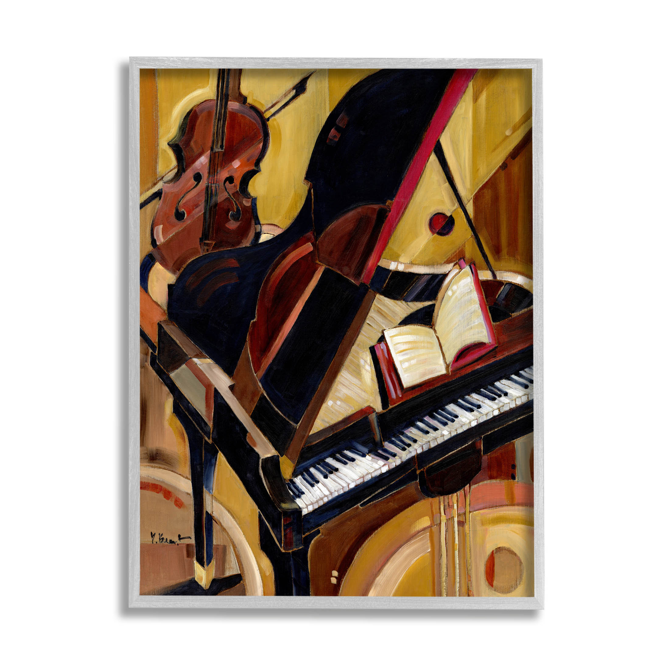Stupell Industries Musical Instruments Modern Piano Giclee Art By Paul ...