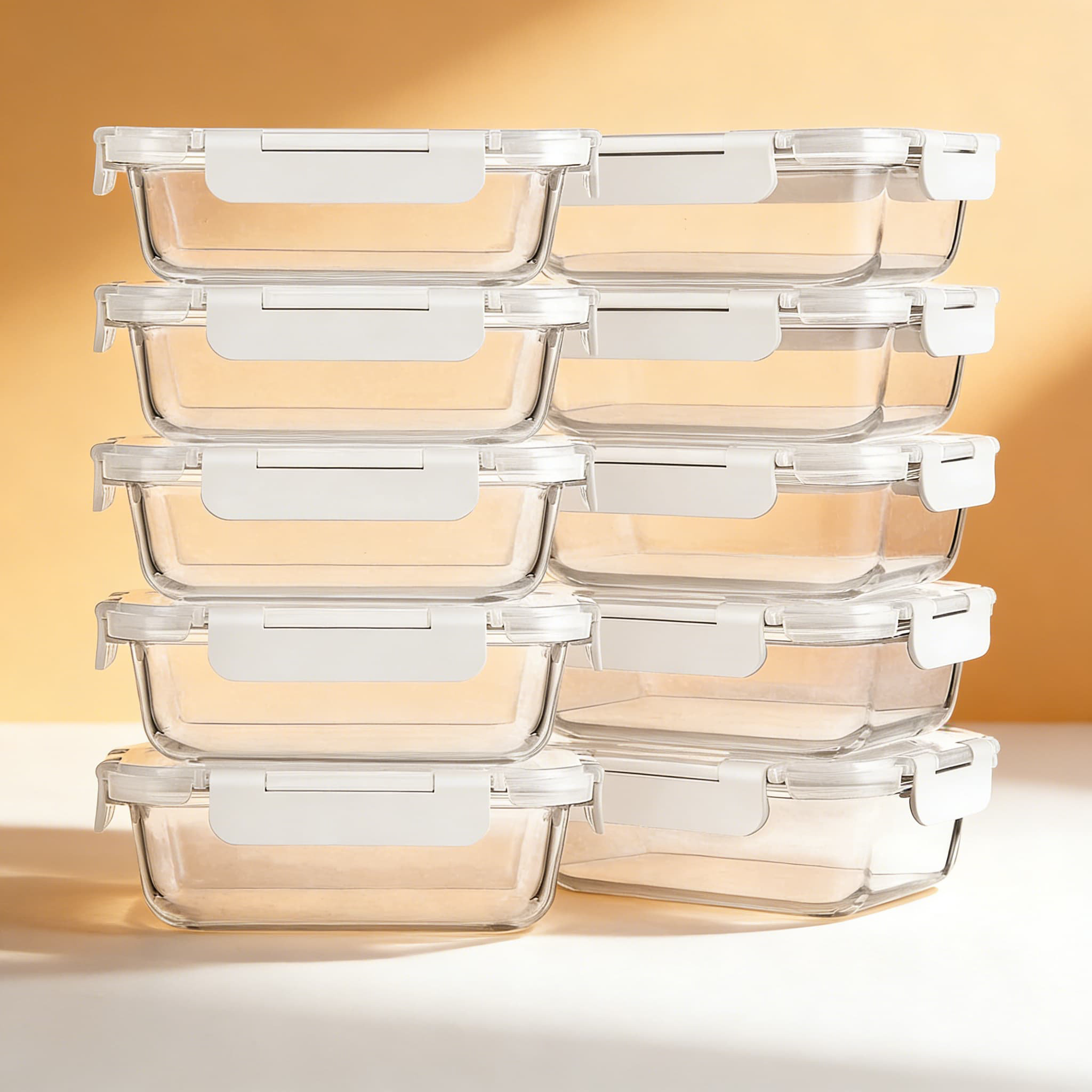 Wrought Studio™ Glass Meal Prep Containers With Lids - 10 Pack Of 22 Oz ...