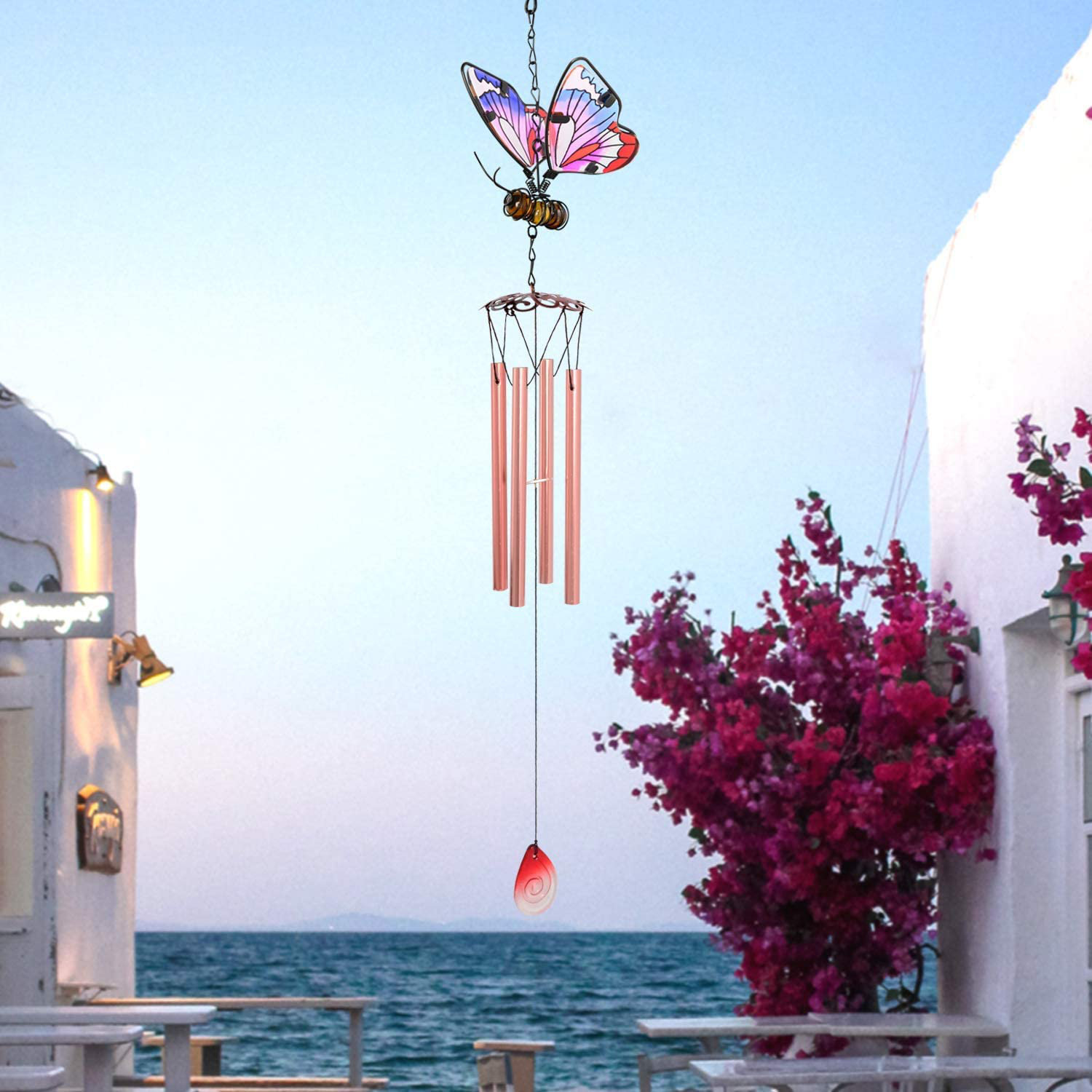 Arlmont & Co. Kenedra 1 Piece Wind Chime 3D Stereo Butterfly Wind Chime ...