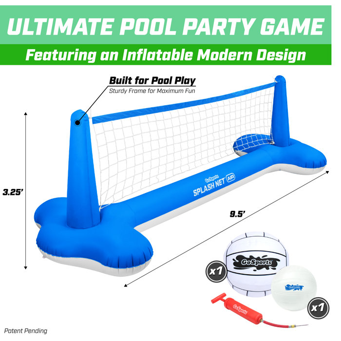 GoSports Splash Net Air Inflatable Pool Volleyball Game Set & Reviews ...