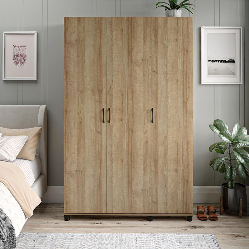 WFX Utility™ Aleg 3 Door Wardrobe with Clothing Rod & Adjustable ...