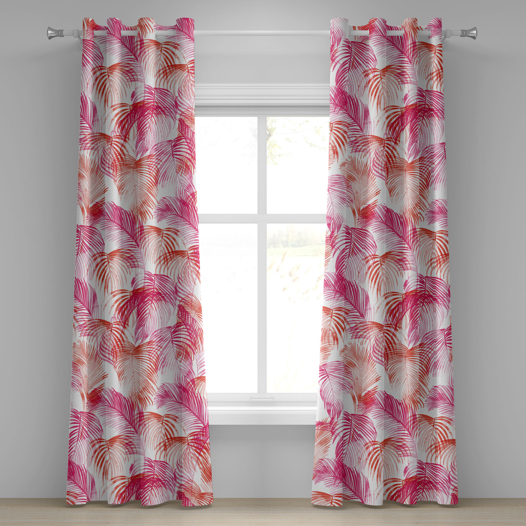 Bay Isle Home™ Palm Trees Grommet Curtain Hawaii Dreamy Leaves Hot Pink ...