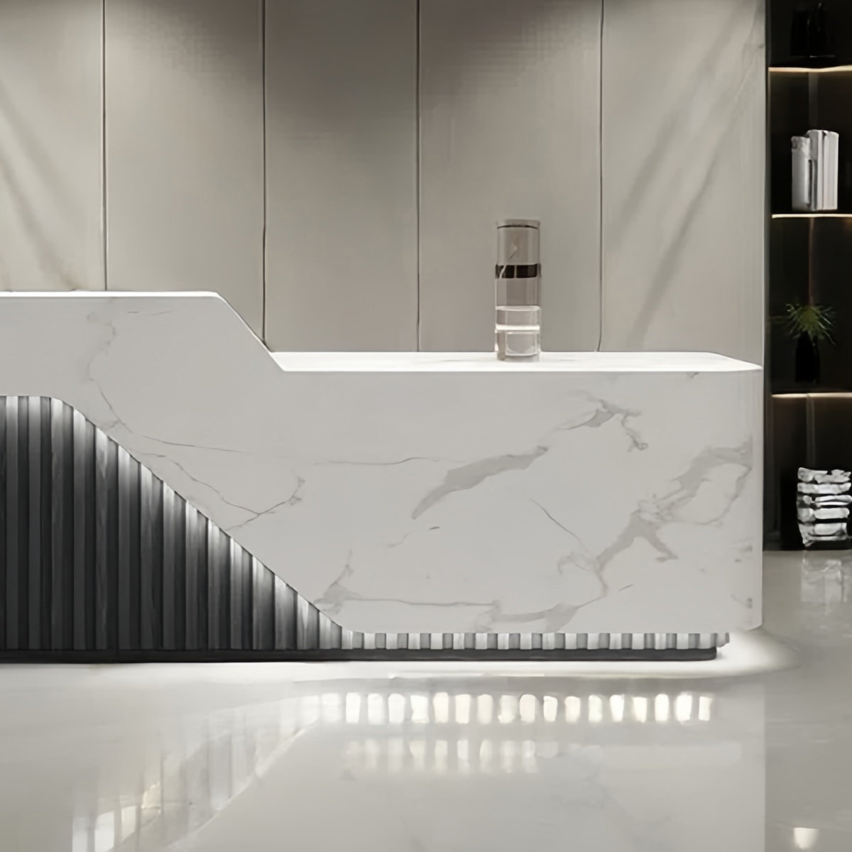 OX Art Reception Desk Rectangular Modern Front Desk, Checkout Counter ...