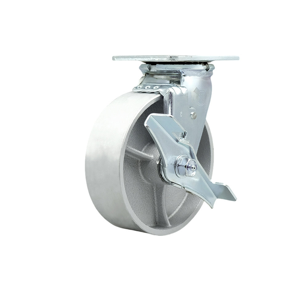 Service Caster 6 Inch Semi Steel Swivel Caster with Roller Bearing and ...
