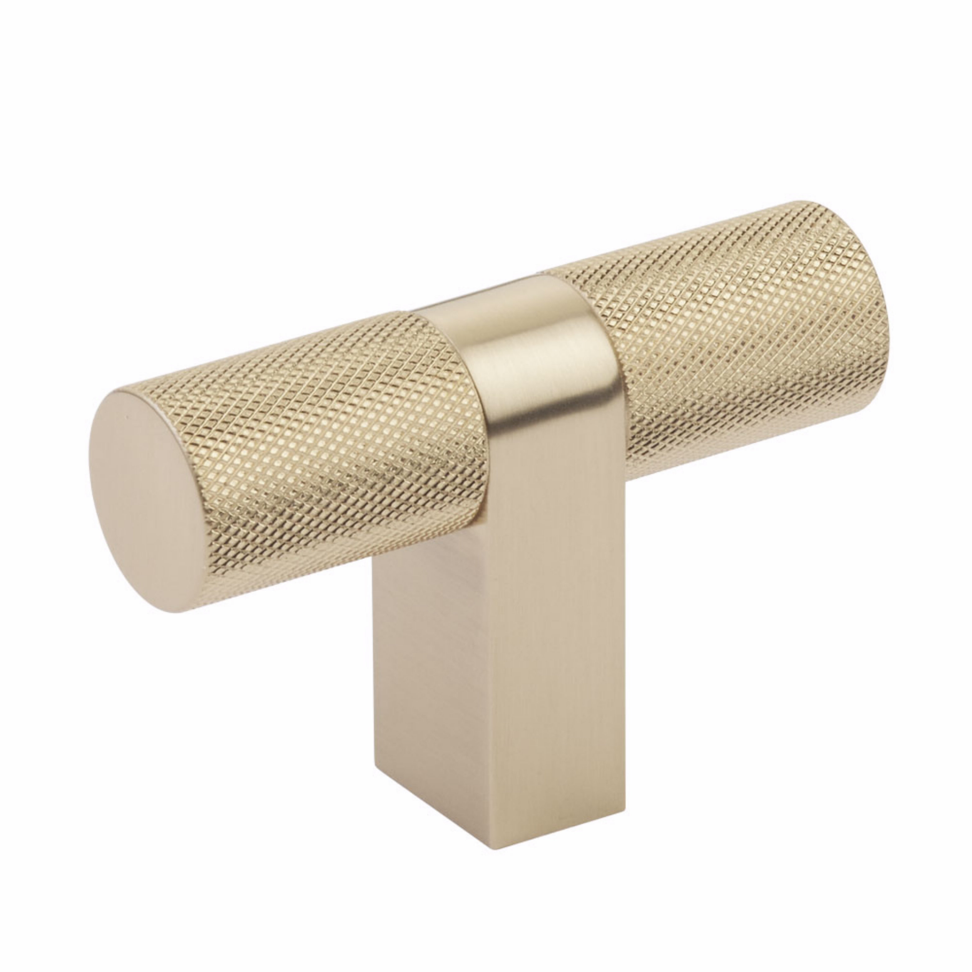 Emtek Select Cabinet T-Knob 3-1/8", Rectangular Bar Stem & Knurled Pull ...