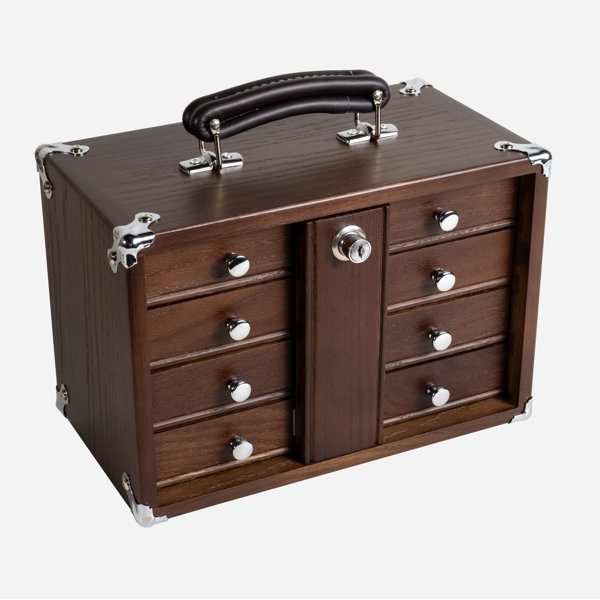 Gerstner International 12" W, Dark Oak Mini Portable Chest, Locking ...