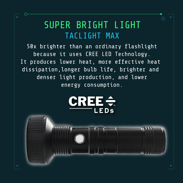 Bell + Howell Taclight Max Rechargeable Wide Beam Flashlight with 5 ...