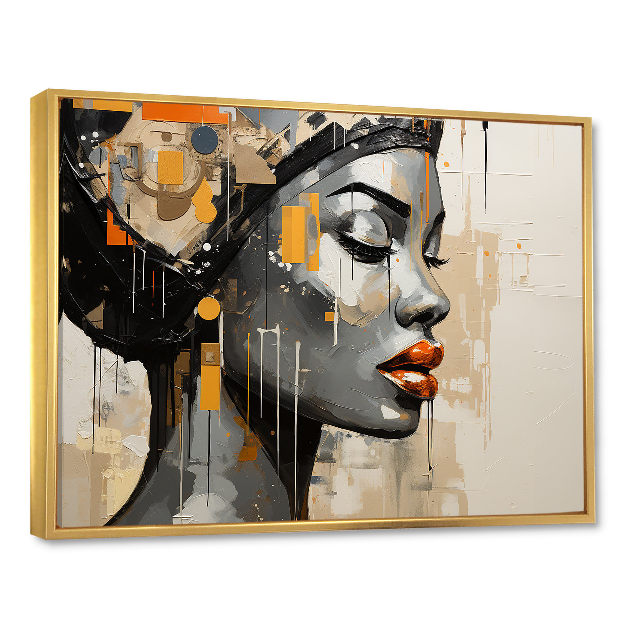 Design Art Minimalism Collage African Woman - African American Canvas ...