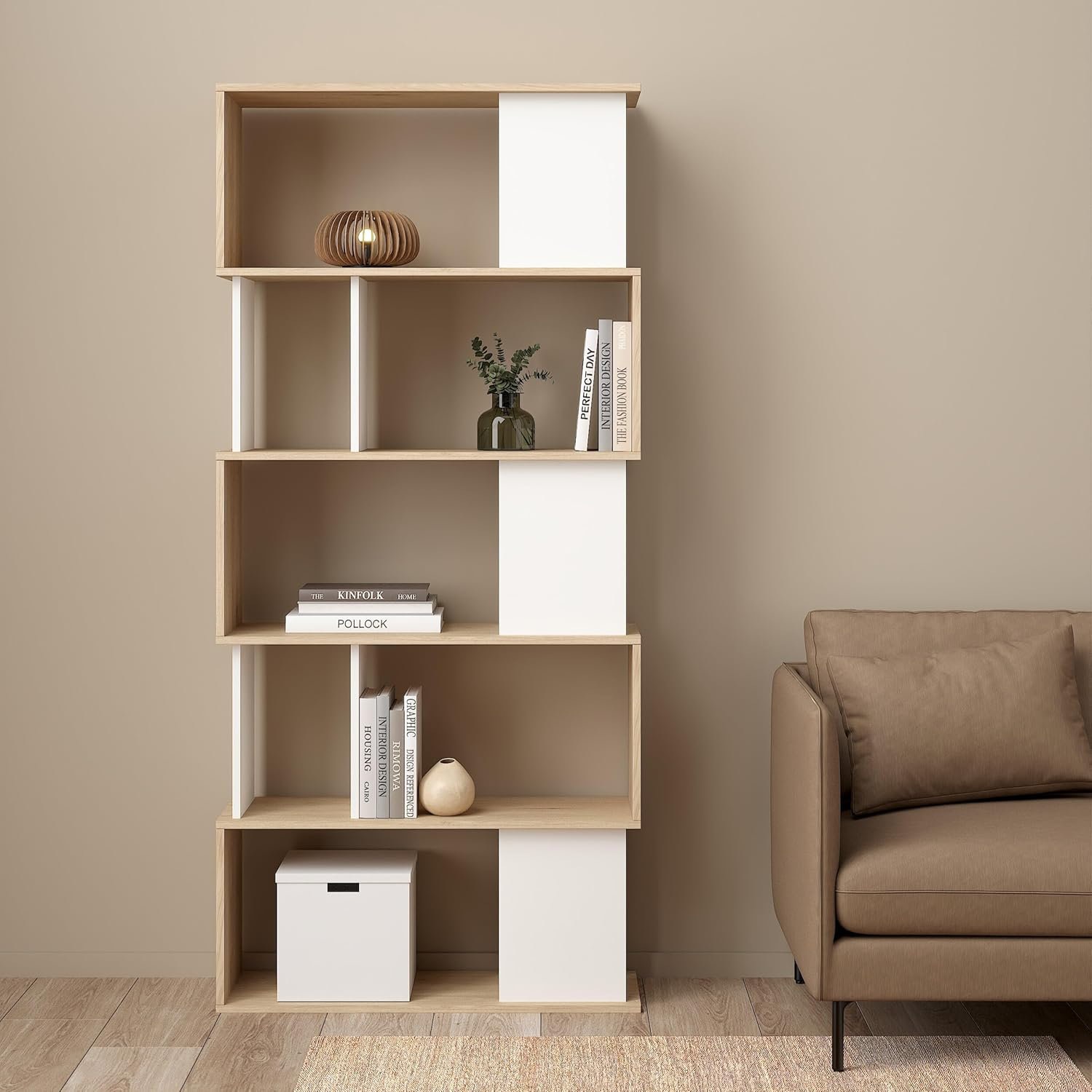 Latitude Run® Tvilum Maze Modern Bookcase With 7 Fixed Shelves, Display ...