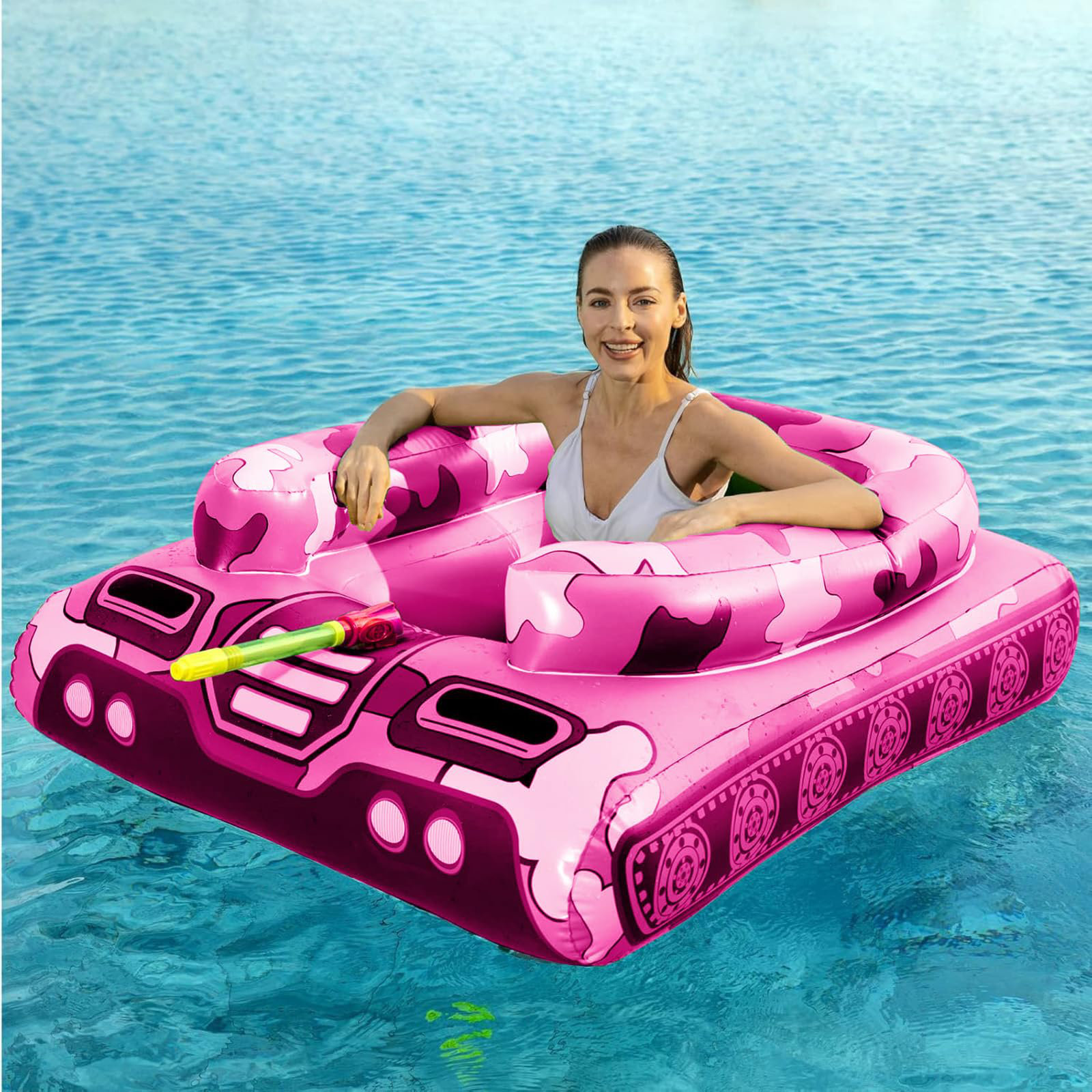 Zeki Shoggy Inflatable Tank Pool Floats Adults - Pool Floaties Swimming Pool Tank With Water ...