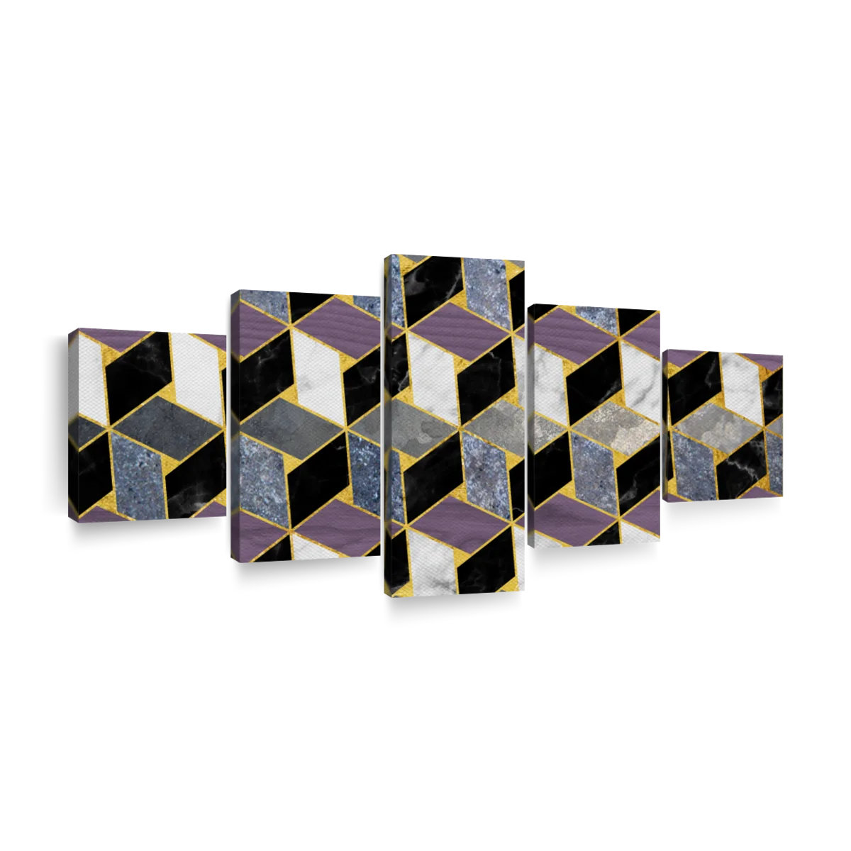 Wrought Studio Gradient Geometric Cubes Multi Piece Canvas Print ...