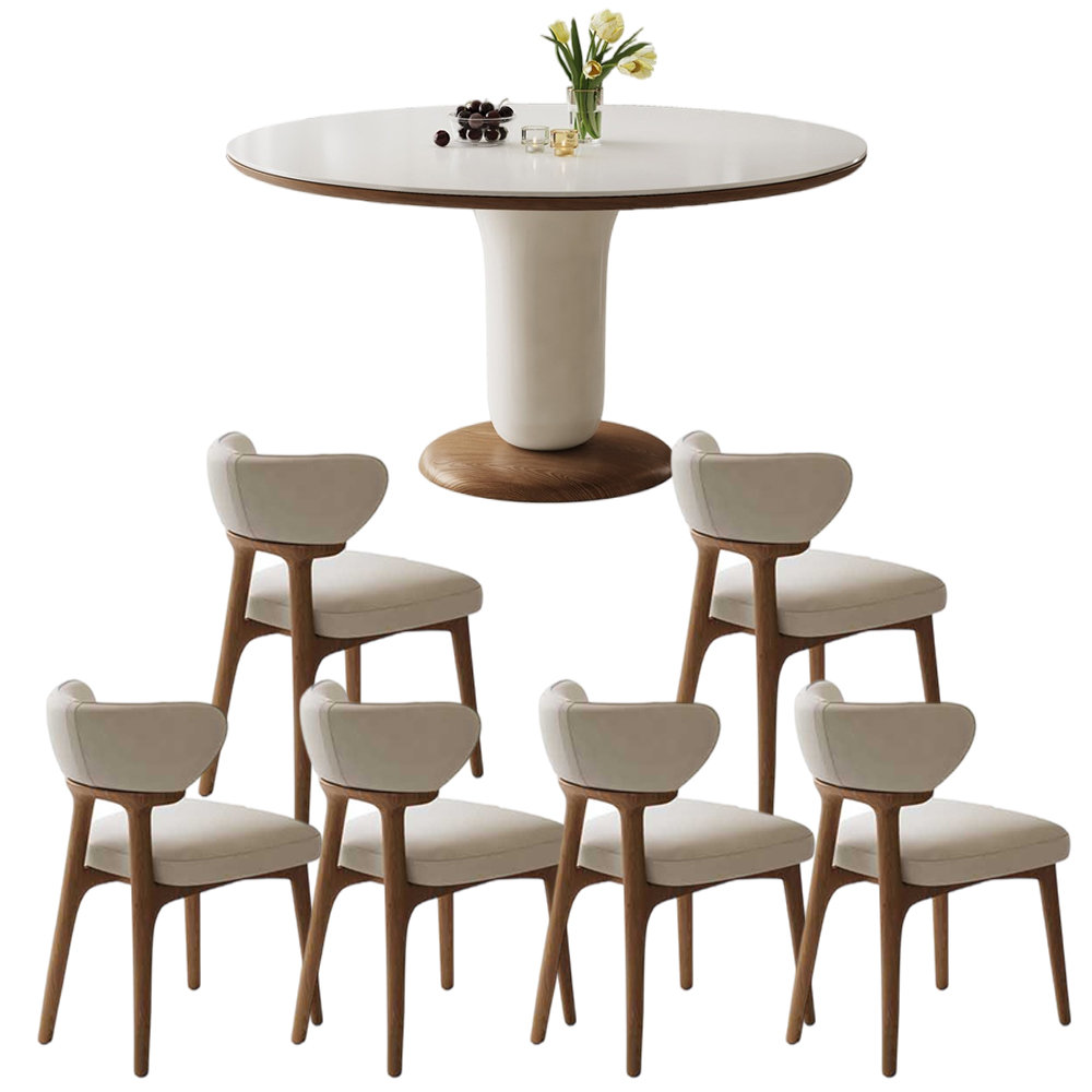 Pakloer Nordic style home round dining table set | Wayfair