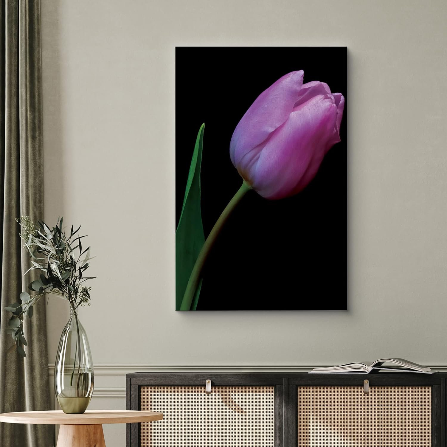 IDEA4WALL Flower Blossom " High Contrast Exposure Purple Tulip Floral ...