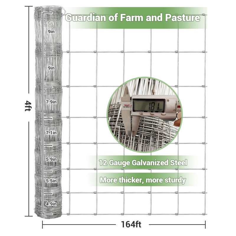 Fashionwu Farm Fence, Heavy Duty Galvanized Cattle Fence, Heavy Zinc ...