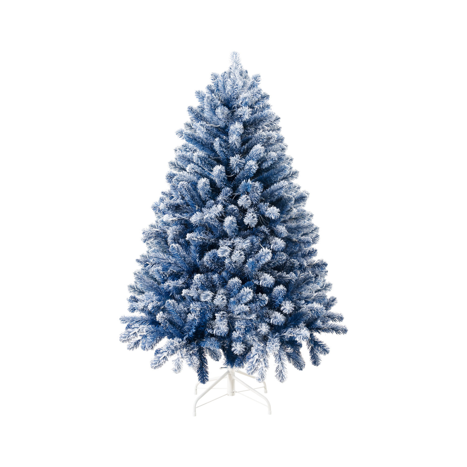 Winston Porter Elegant Snow-Flocked Blue Pre-Lit Christmas Trees with ...