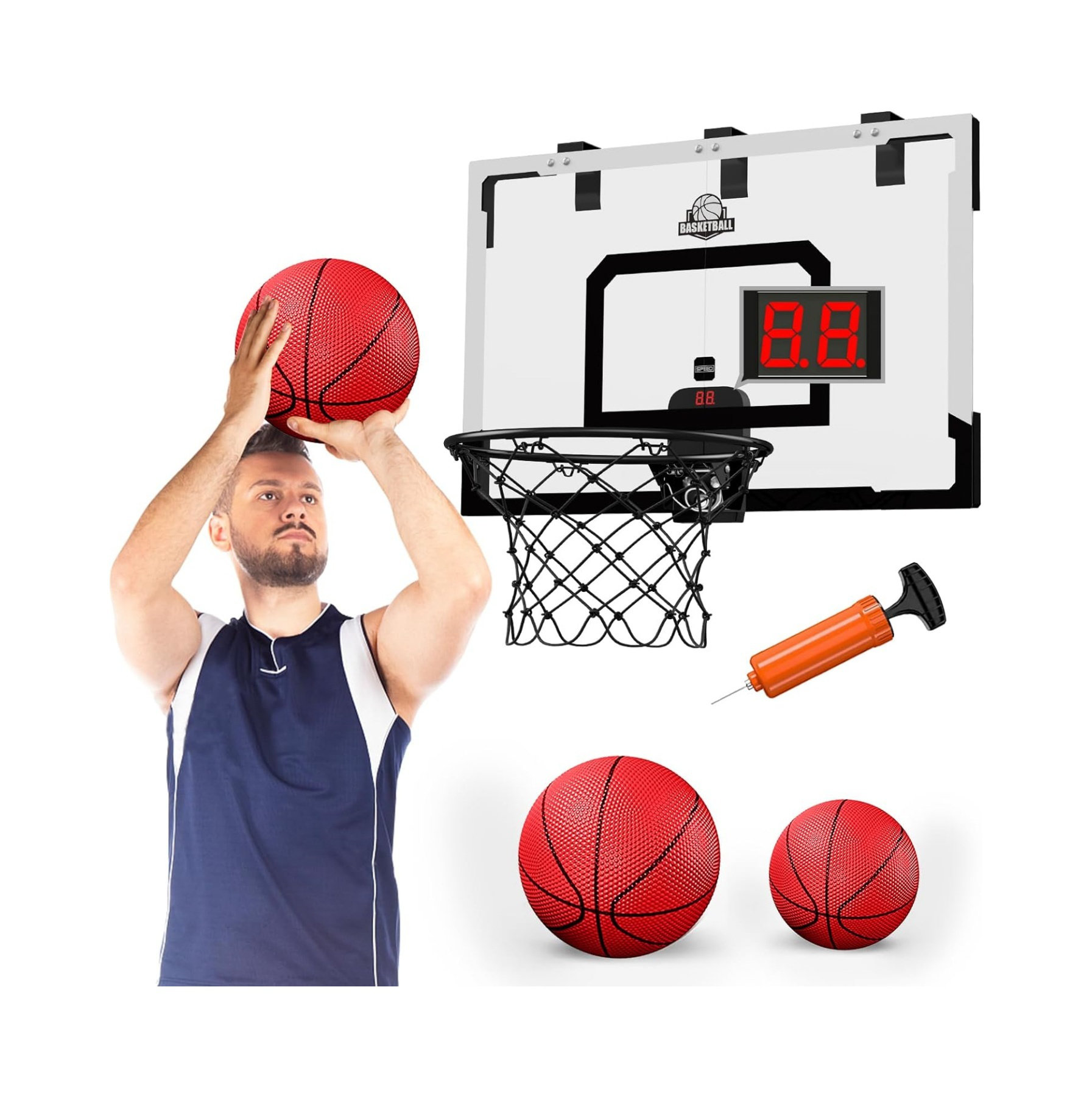 Phantoscope 24" X 16" Large Basketball Hoop Indoor For Adults, Over The ...