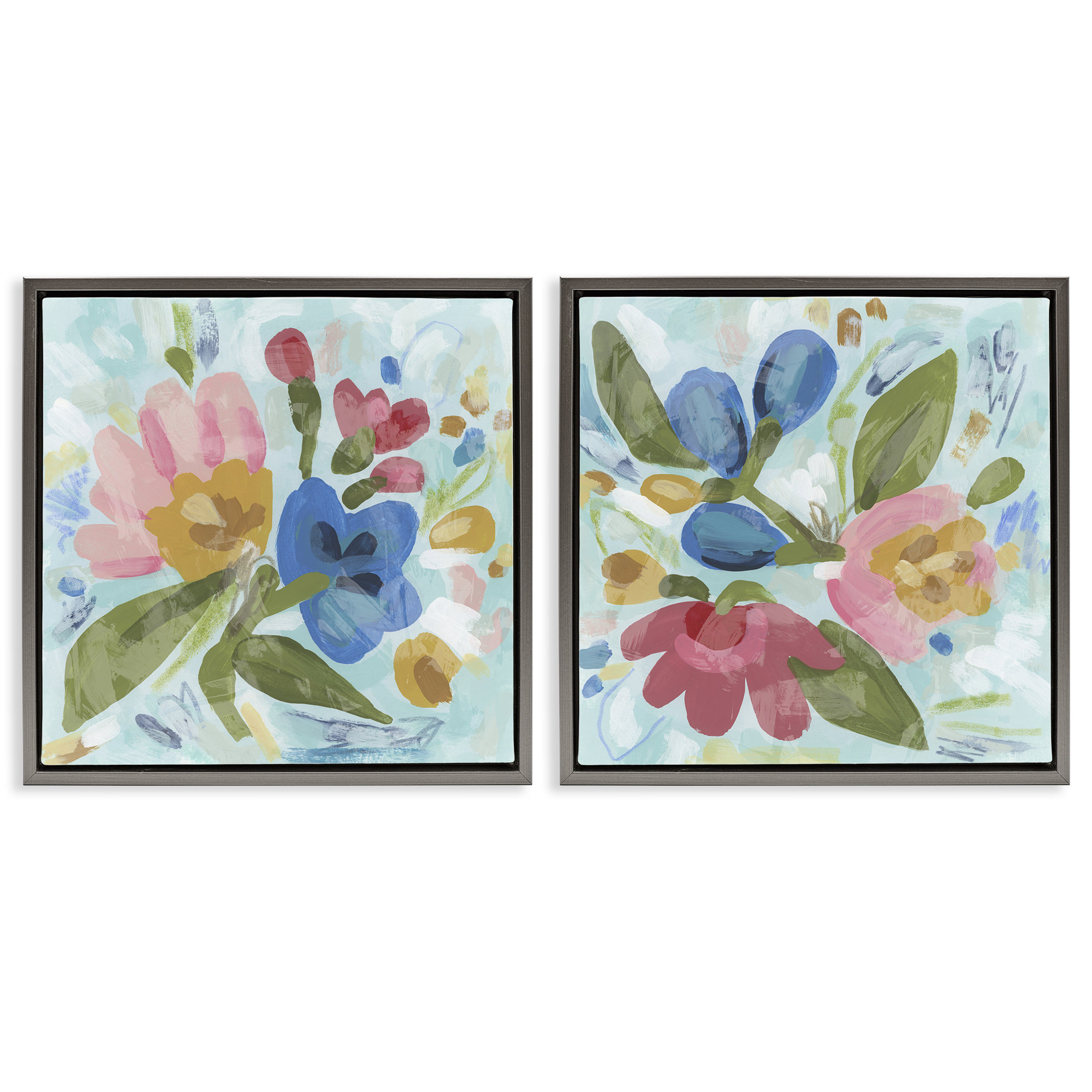 Dakota Fields Eclectic Flower Bundles 2pc Floating Frame Set, design by ...