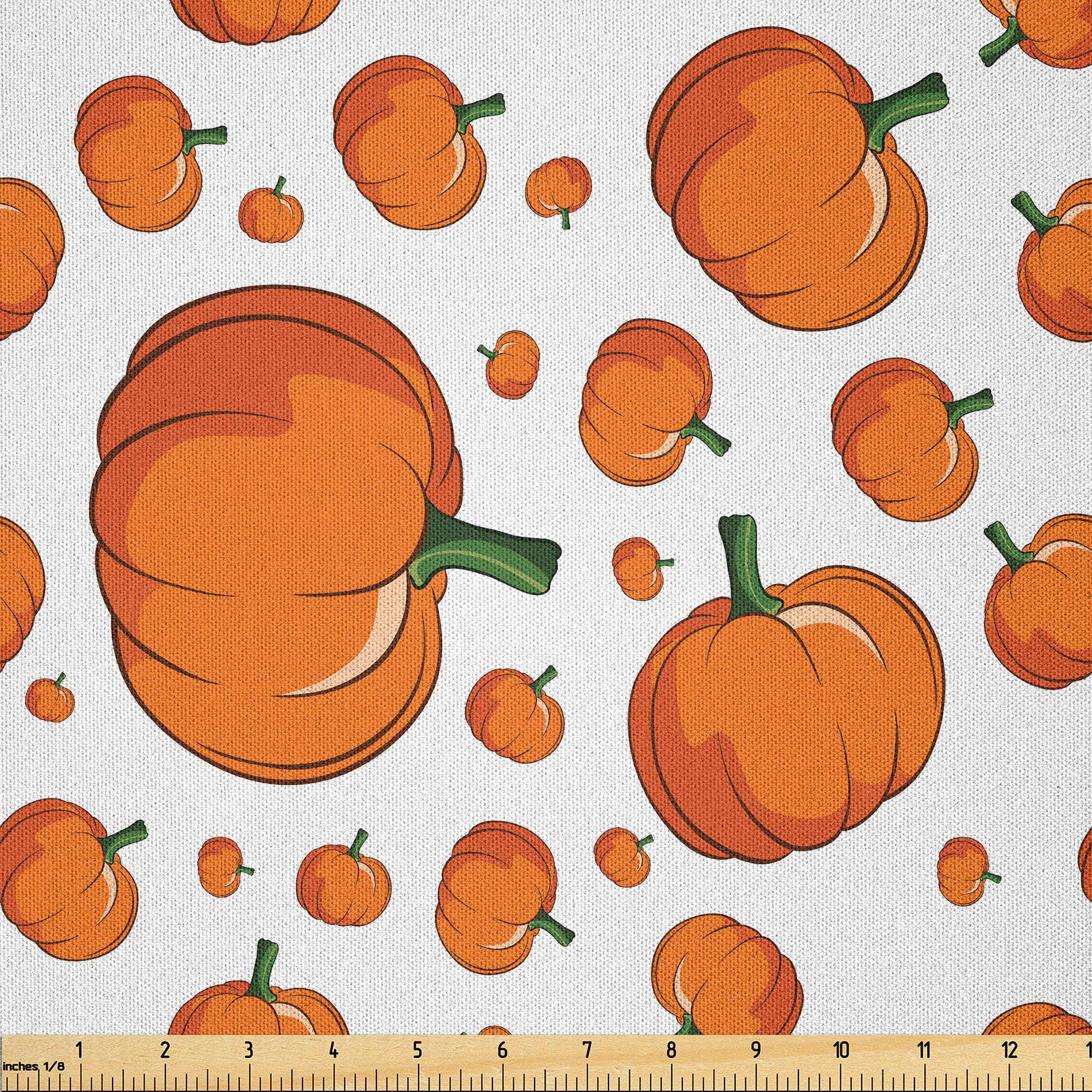 The Seasonal Aisle Fabric by the meter, Halloween plump pumpkin, orange ...