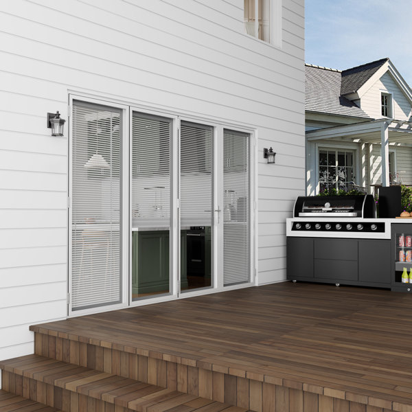 ARK DESIGN 80 In. H X 120 In. W White Left Opening/Outswing Aluminum ...