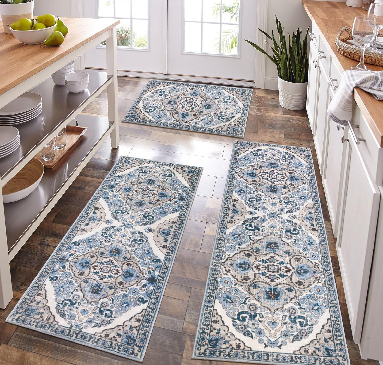 Bungalow Rose Farmhouse Kitchen Rugs Sets of 3 Non Slip Washable ...