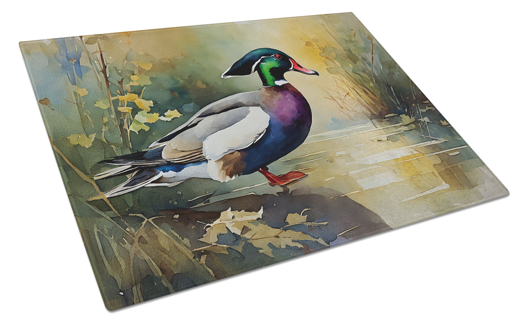 Caroline's Treasures Wood Duck Glass Cutting Board | Wayfair