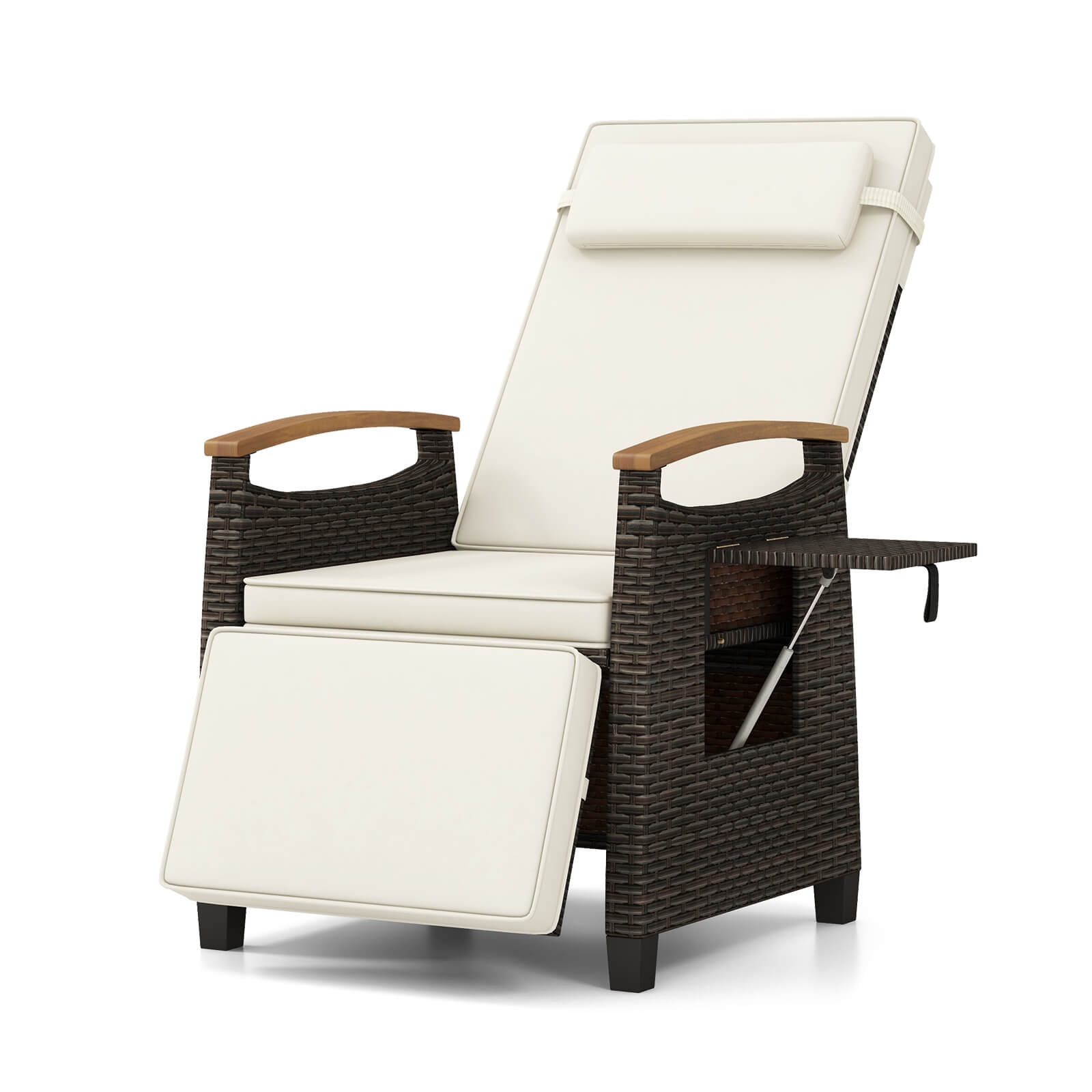 Winston Porter 1 Pcs Patio Wicker Recliner Chair With Adjustable ...