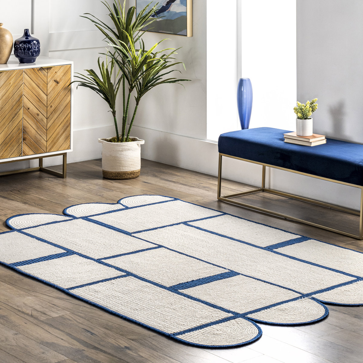 Orren Ellis Jolynn Modern Braided Shapes Area Rug | Wayfair