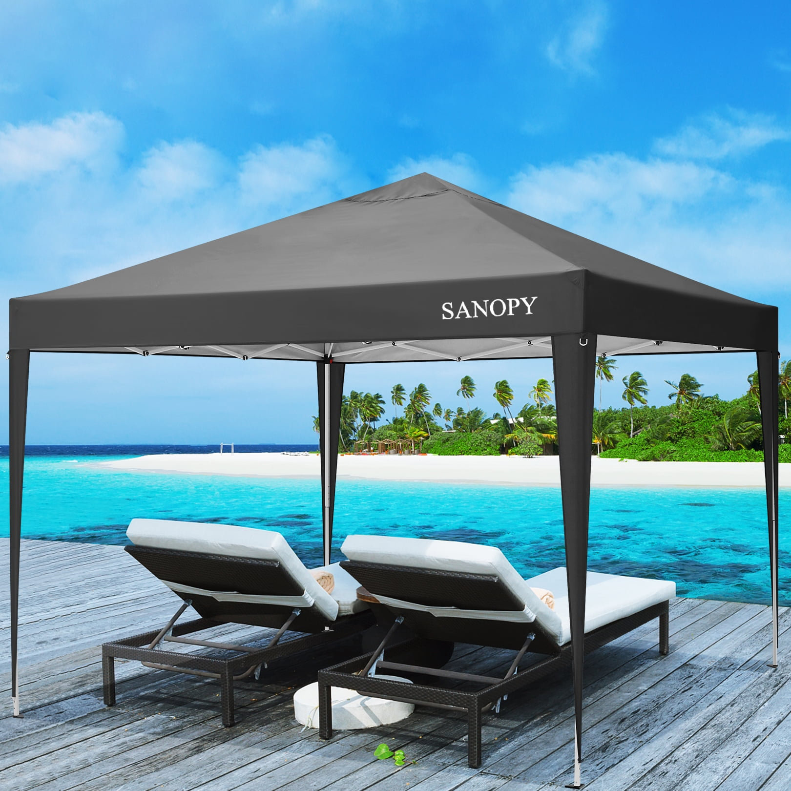 SANOPY 10x10 FT Pop up Waterproof Canopy with 4 Sidewalls Outdoor ...