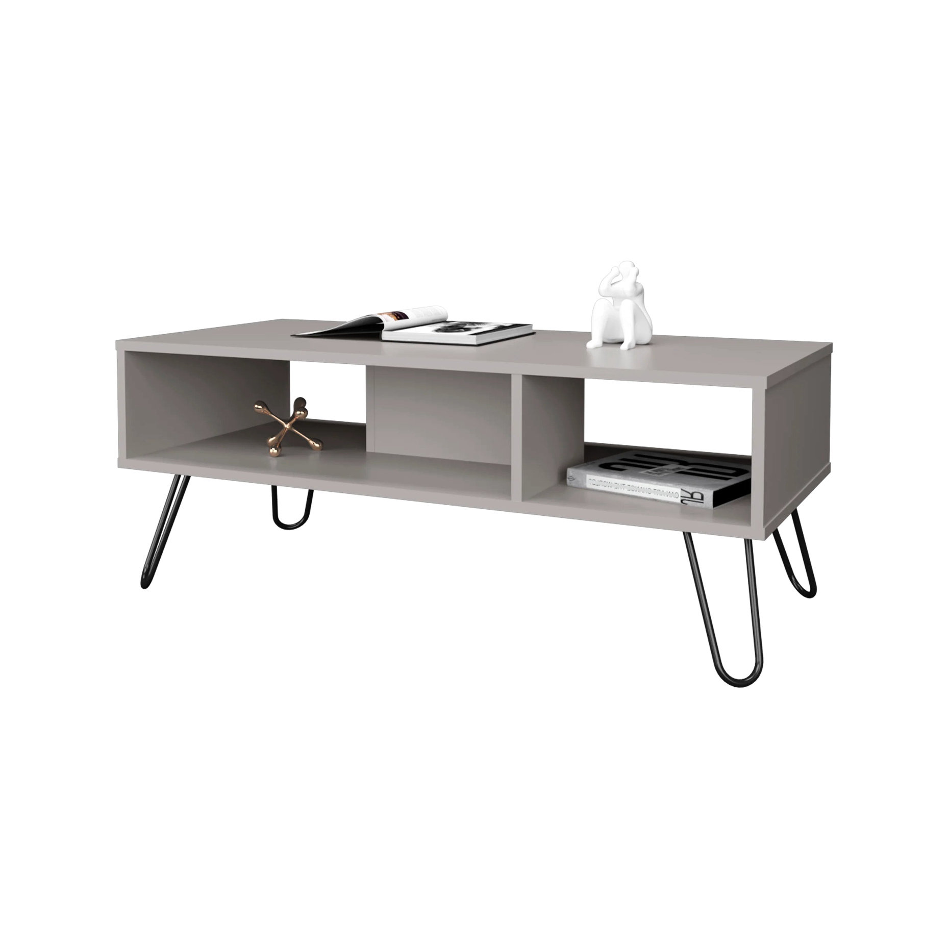 Ivy Bronx Smoke Coffe Table With 2 Shelves - Room Decor Enhancer Smoke ...