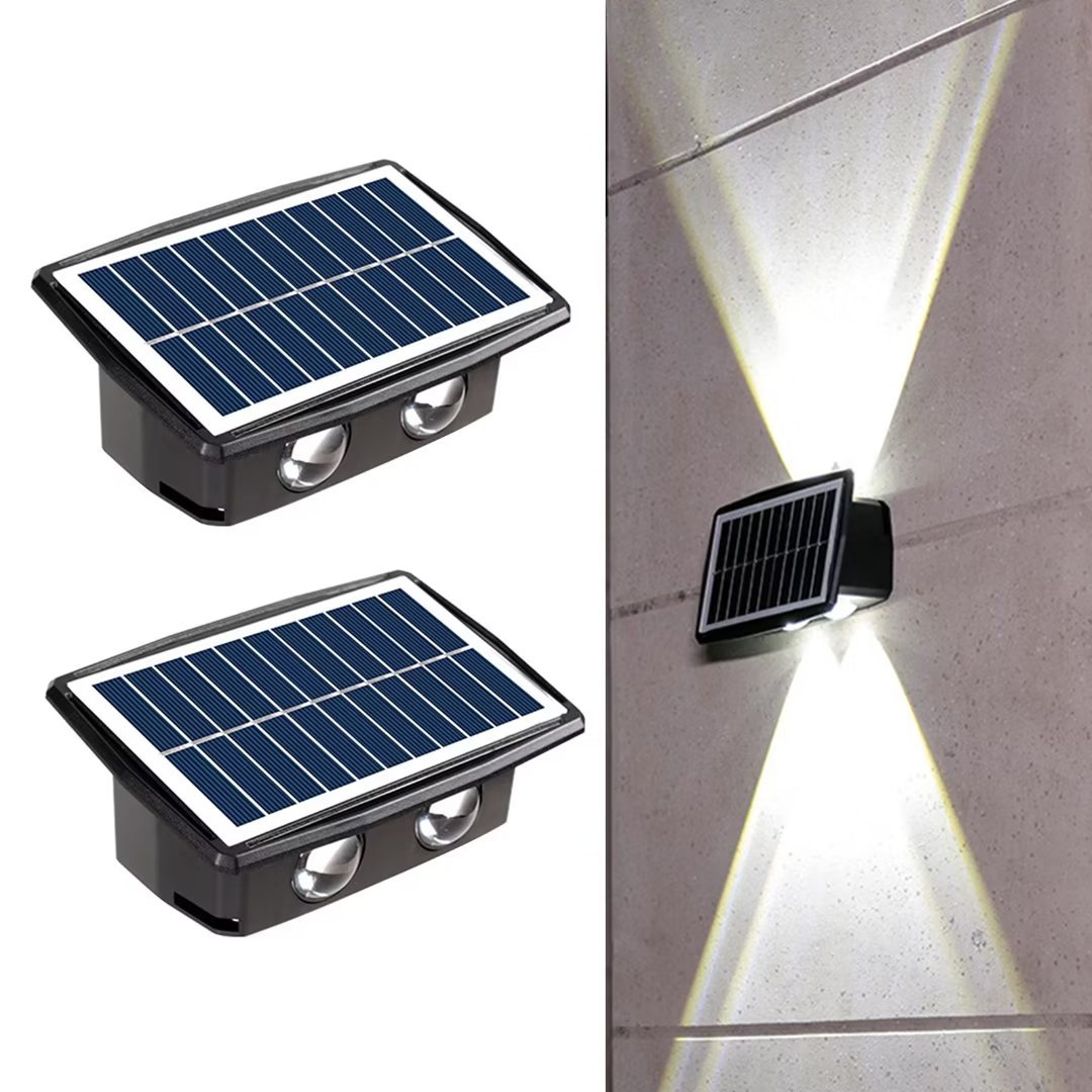 Aptoco 4LED Outdoor Solar Wall Lights Waterproof Solar Powered Spot ...