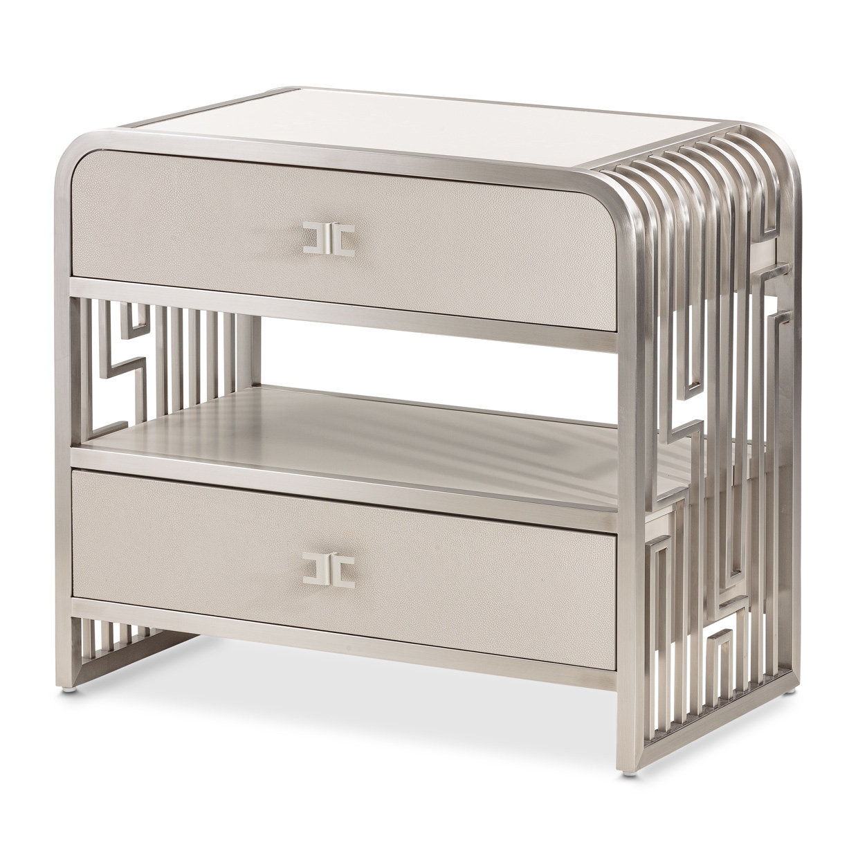 Michael Amini Roxbury Park Metal Nightstand - Stainless Steel - Wayfair ...