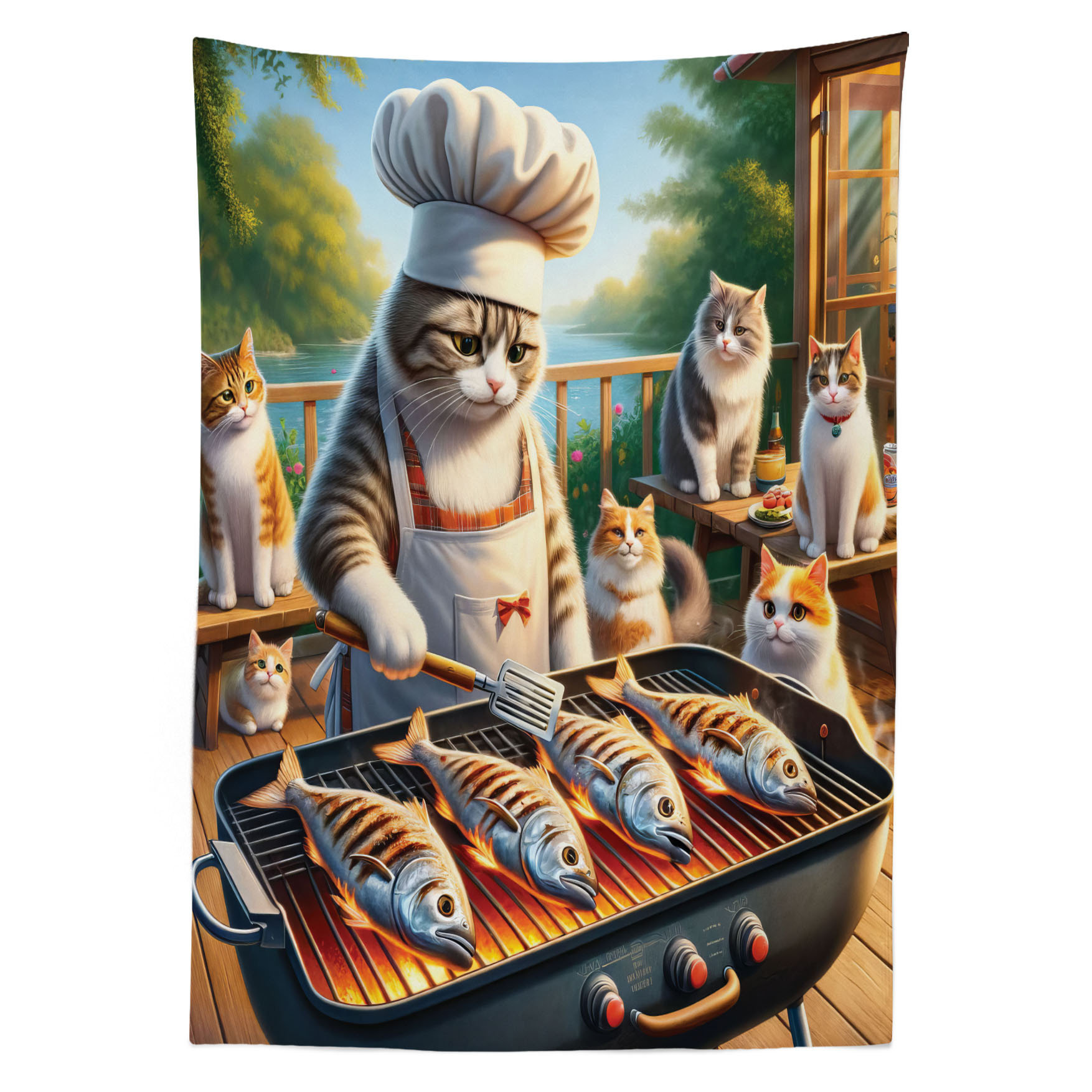 Bay Isle Home™ Annuska Rectangle Cat Polyester Tablecloth | Wayfair