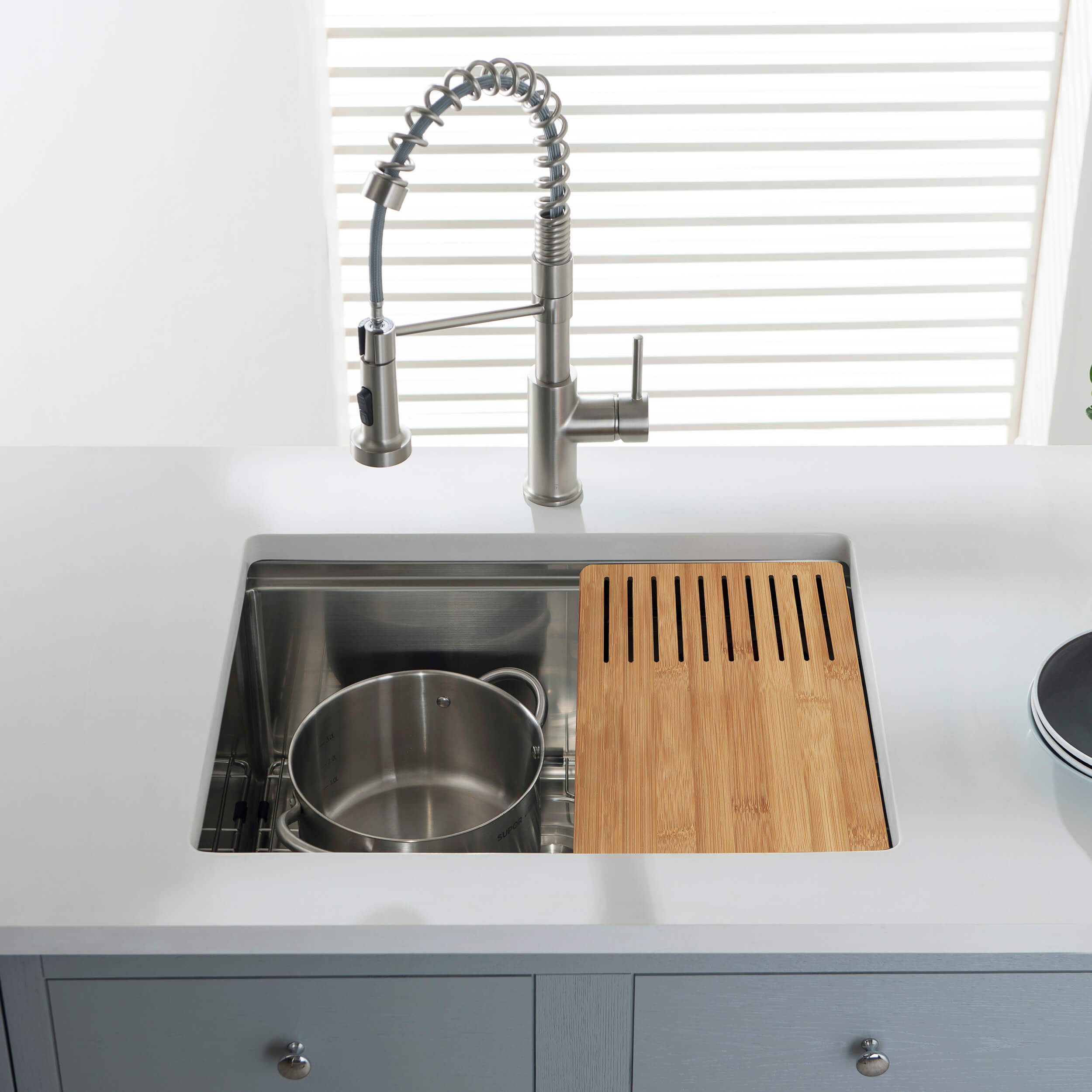 KIBI 24 Inch Handcrafted 316 Marine Grade Stainless Steel Kitchen Sink ...