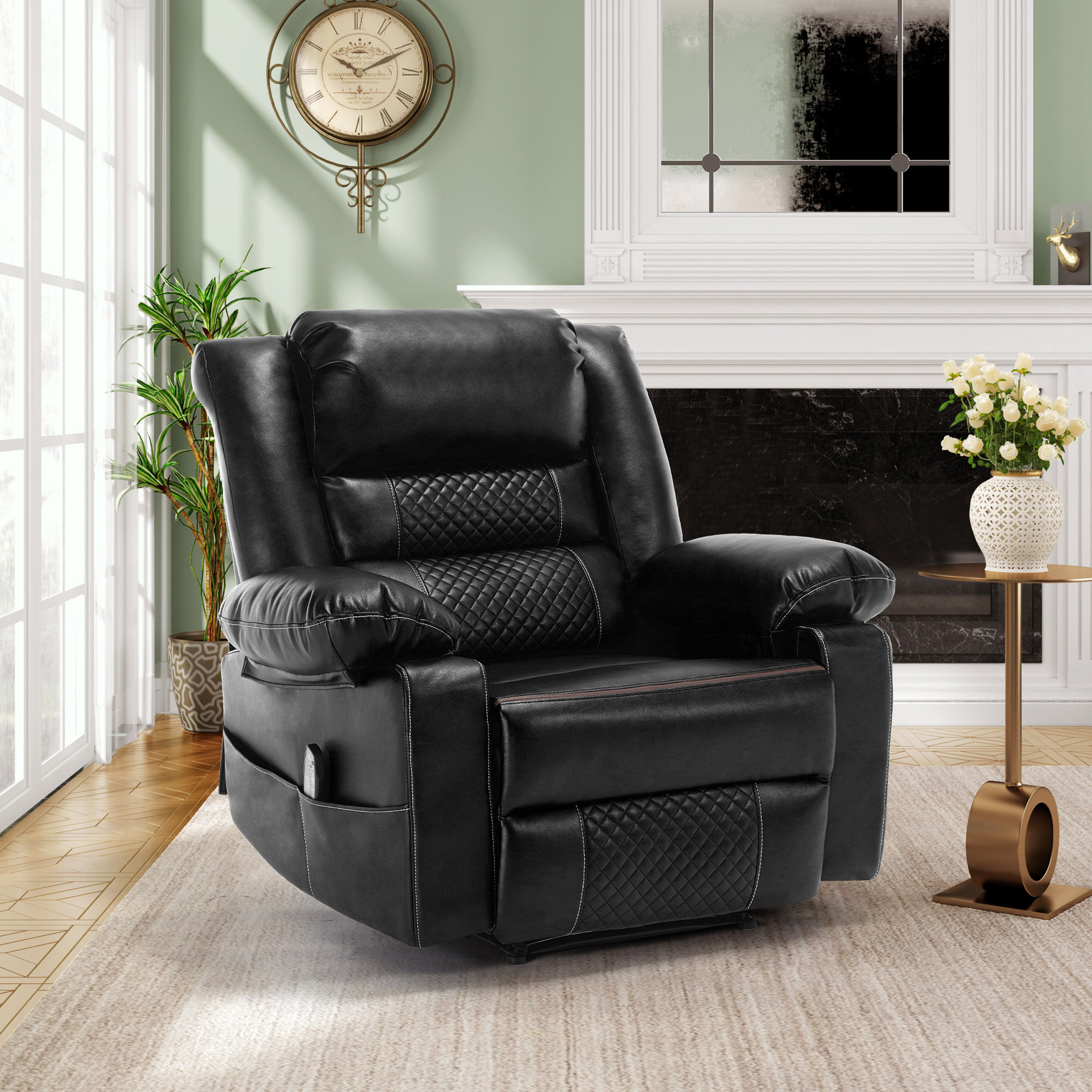 Latitude Run® Pu Leather Massage Recliner Chair Manual Wayfair Canada 9371