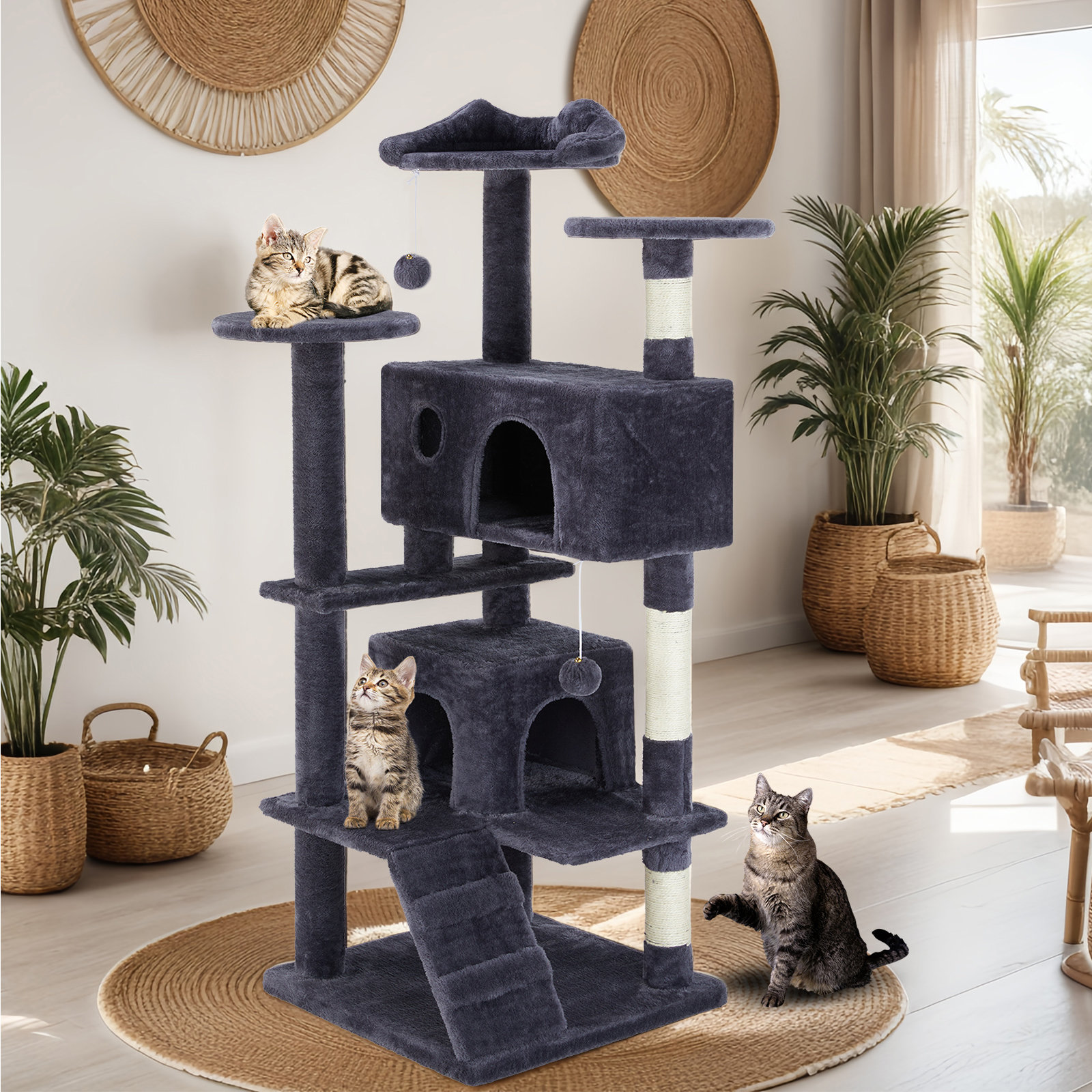 Tucker Murphy Pet™ Enara 54'' H Cat Tower Multi Level Cat Tree ...