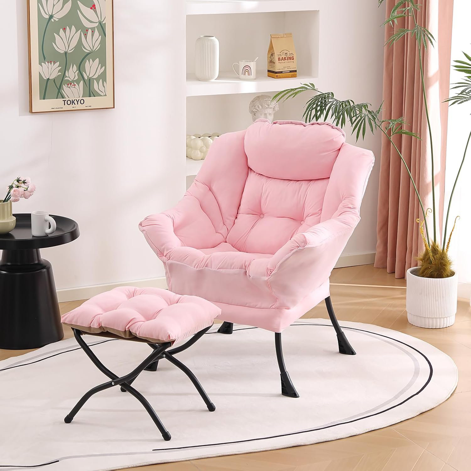 Lark Manor™ chair with ottoman, modern reading lounge chair with ...