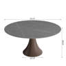 Ivy Bronx Mid-Century Luxurious Gray Sintered Stone Dining Table Wooden ...