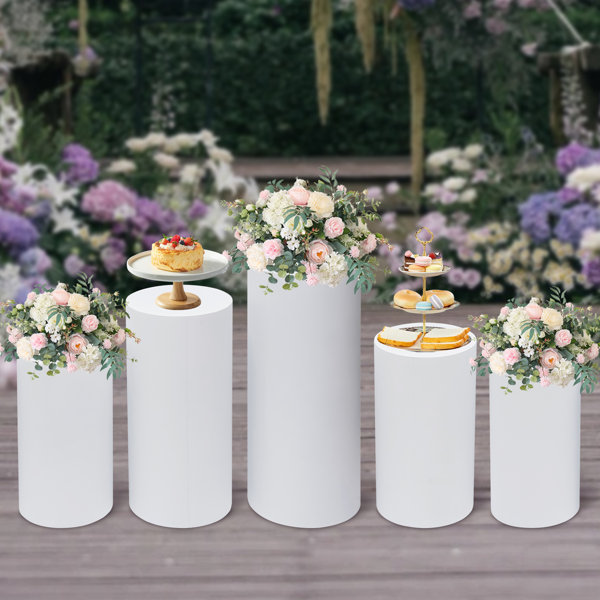 JOYDING 5Pcs Recyclable Wedding Cylinder Columns Durable Flower Stand ...