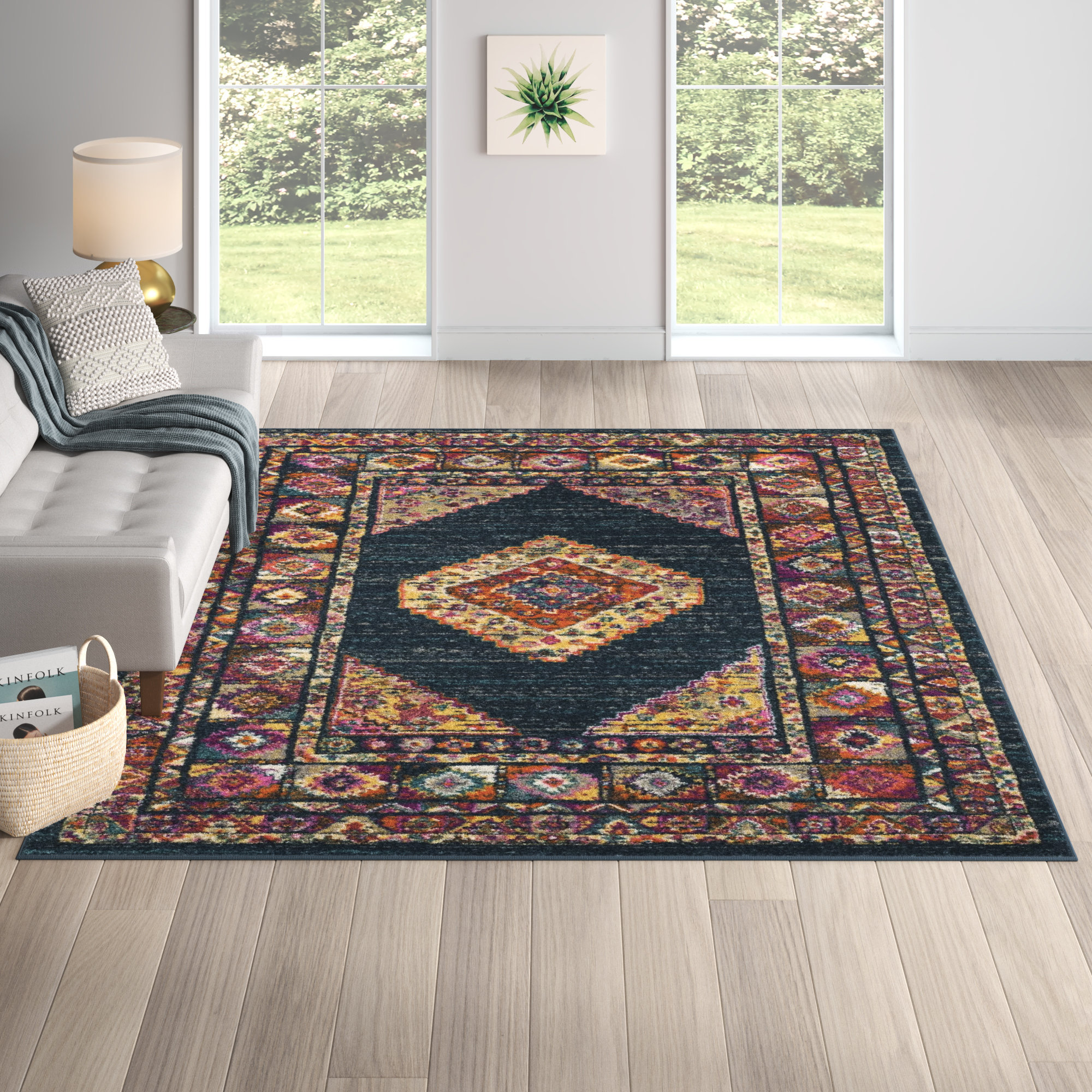 Mistana™ Christa Southwestern Blue/Fuchsia Area Rug & Reviews | Wayfair