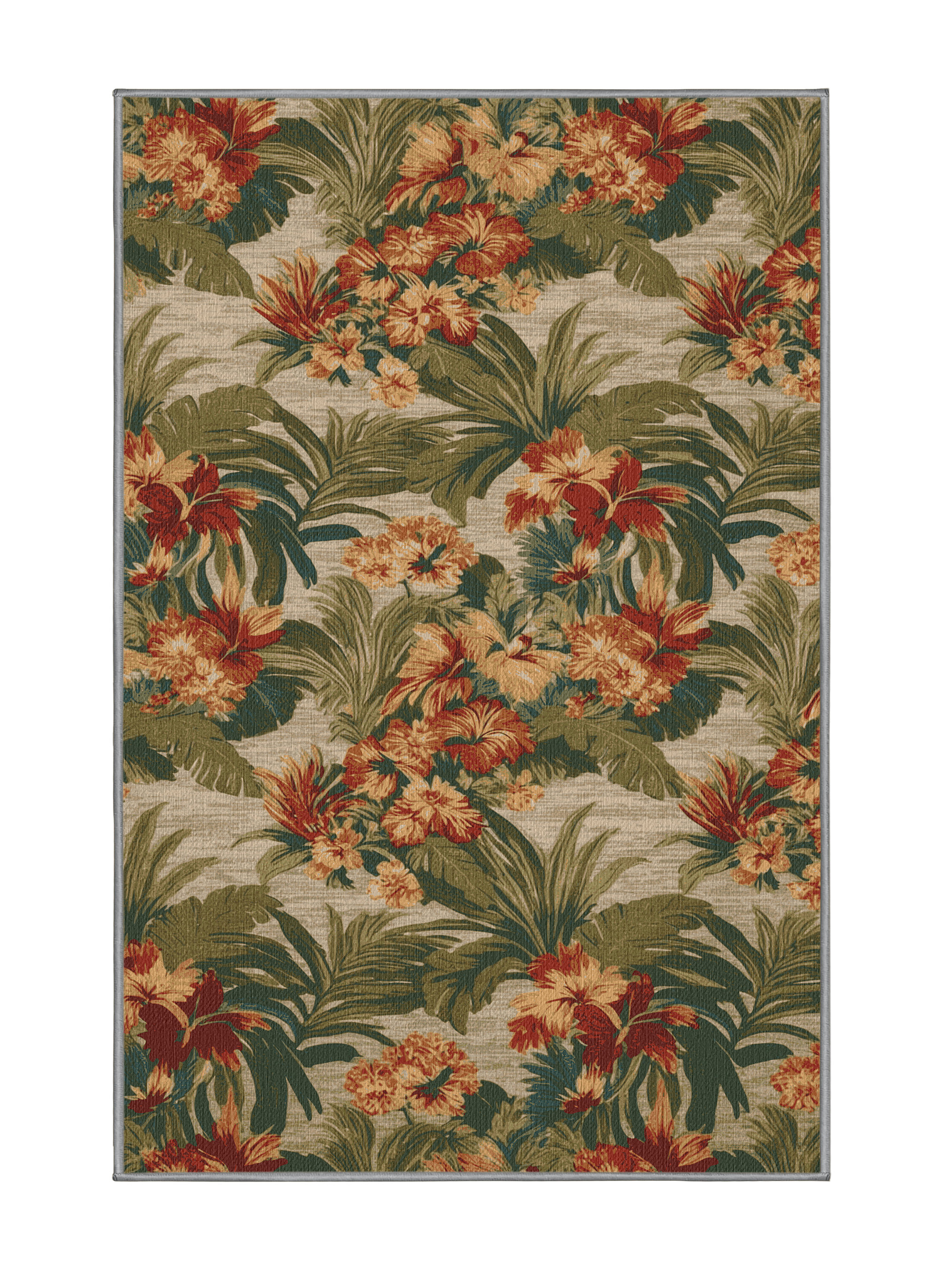 Dakota Fields Washable Tropical Bouquets Hawaiian Area Rug | Wayfair