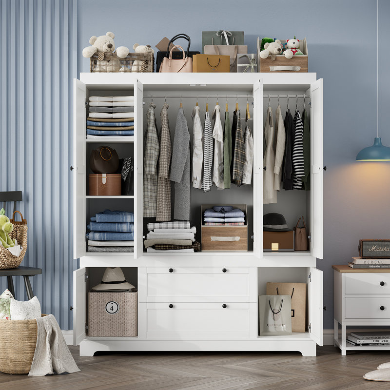 Latitude Run® Extra-Large Modular Wardrobe Armoire With Hanging Rods ...